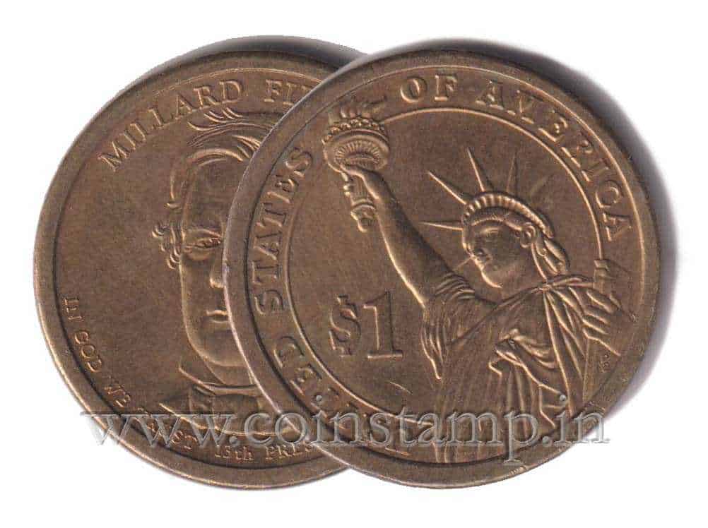 US Presidential Dollar Millard Fillmore Coin @ www.coinstamp.in